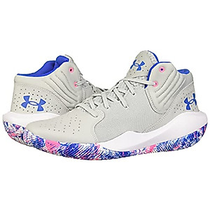 Under Armour Unisex Jet '21 Basketball Shoe, (109) Mod Gray/White/Versa Blue, 10 US Men