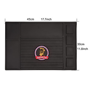 CestoMen Barber Tools Organizer Mat, Clippers Mat, Flexible and Anti-slip Magnetic Barber Mat, Magnet Strip Station Pad for Hairstylist(BLACK)