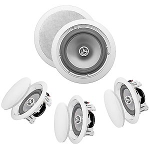 OSD Audio ICE600WRS 6.5" in-Ceiling/in-Wall 300W Water-Resistant Outdoor Speaker Set of 4 Speakers