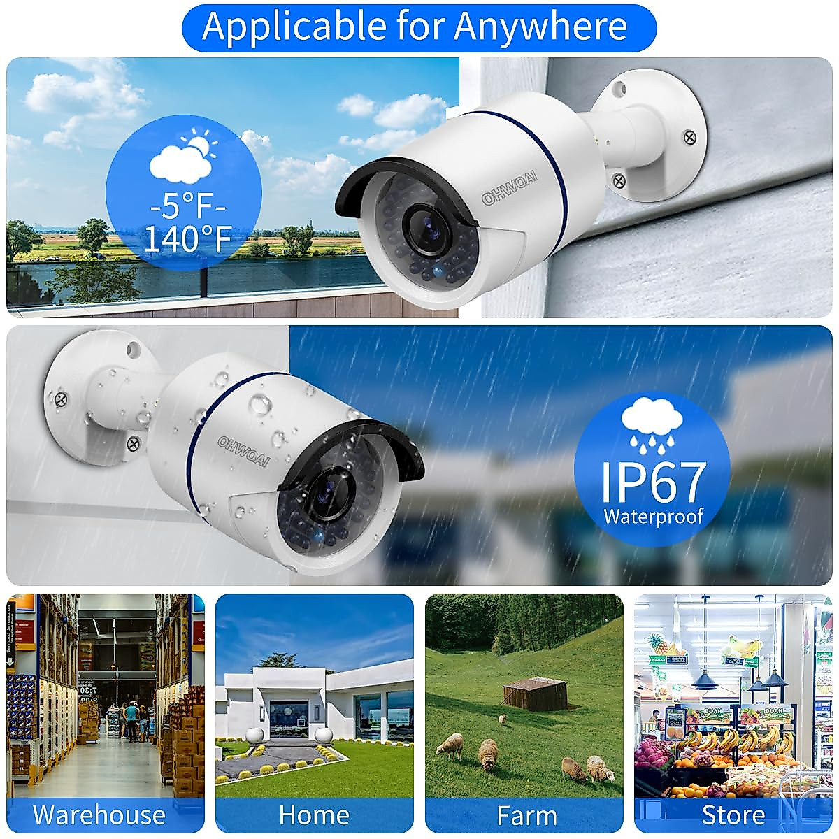 [100ft Super Night Vision] Wired Security Camera System 1080P, 4pcs Wired Home Security Cameras, CCTV DVR Cameras Outdoor, 4 Channel DIY Camrea System with DVR, Camaras para Negocios Facil De Usar