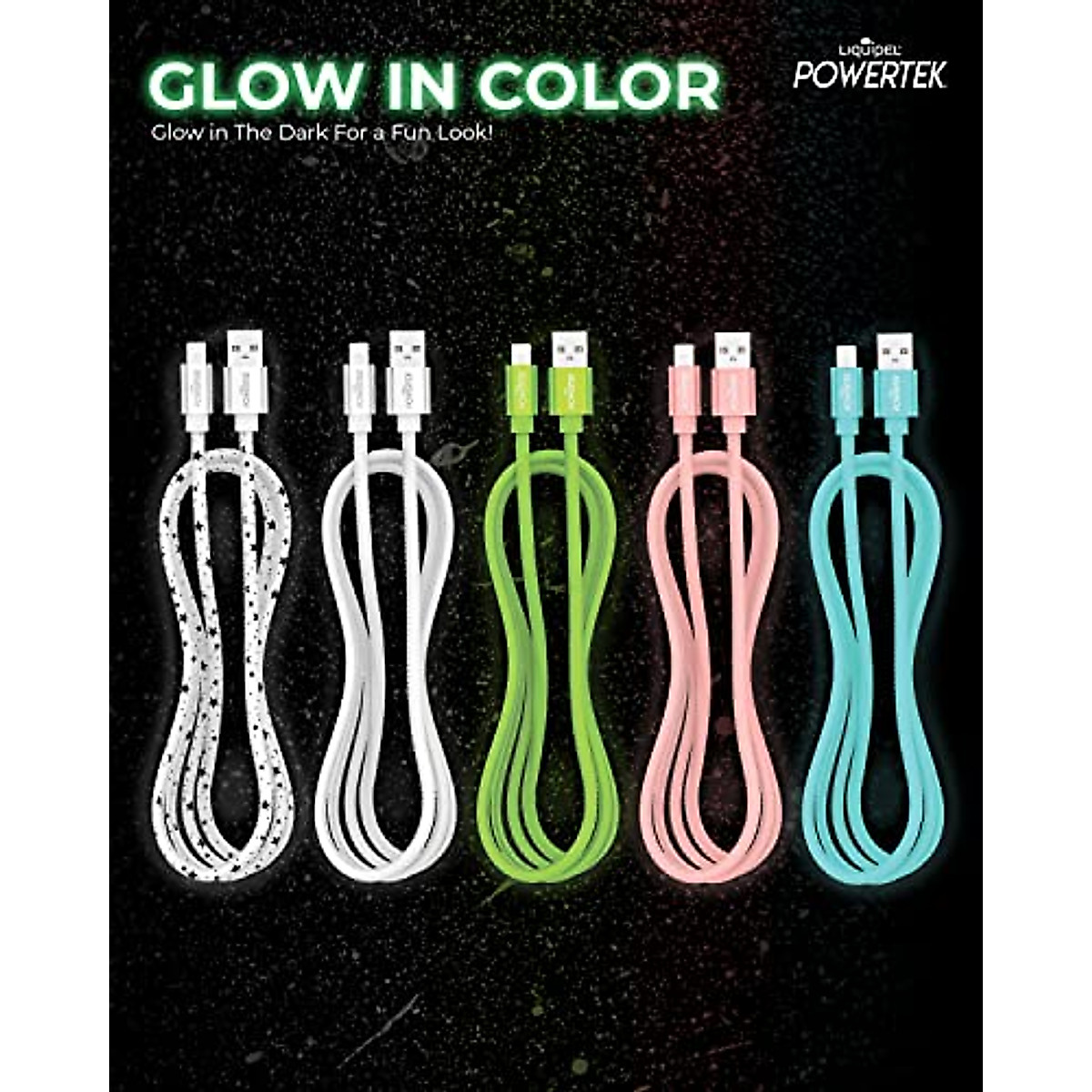 LIQUIPEL Powertek Glow MFi Certified Charger Compatible for Apple iPhone, iPad, 5ft Cable, Lightning to USB Cable Cord, Fast Charging Lightning Cable (Pink)