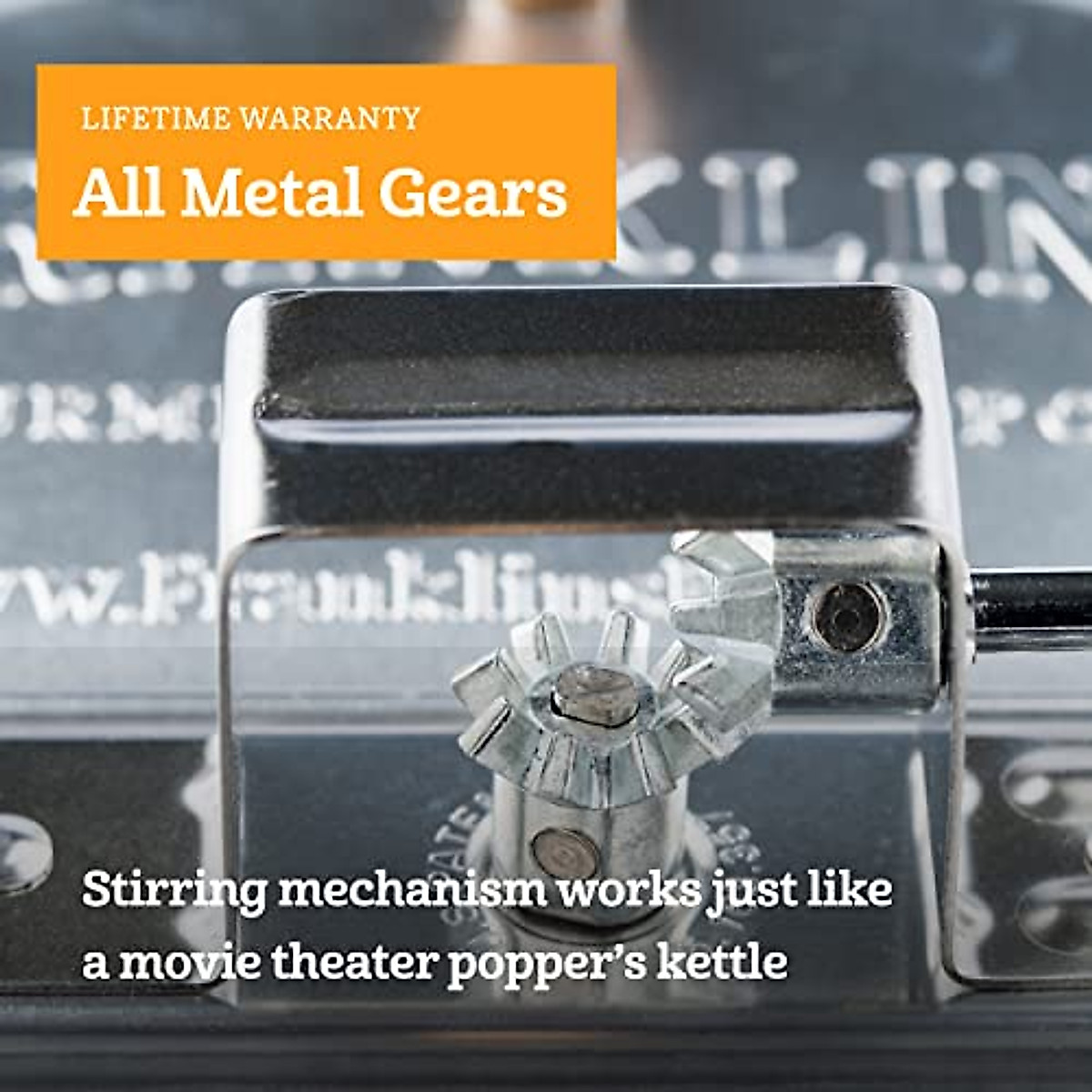 Franklin's Original Whirley Pop Stovetop Popcorn Machine Popper. Delicious & Healthy Movie Theater Popcorn Maker. FREE Organic Popcorn Kit. Makes Popcorn Just Like the Movies.