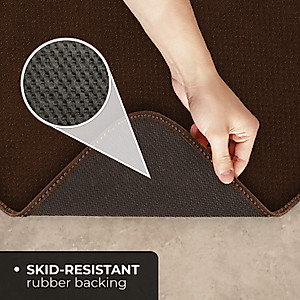 House, Home and More Skid-Resistant Carpet Indoor Area Rug Floor Mat - Chocolate Brown - 2 Feet X 3 Feet