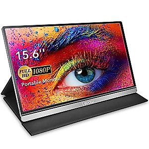 Lepow Portable Monitor Z1-Gamut Laptop Display 15.6'' FHD [Improved Color Gamut] IPS 1080P Ultra-Slim Type-C & HDMI Travel Monitor, Dual Speakers, Ideal for Laptops PCs Phones Switch PS4/3 Xbo