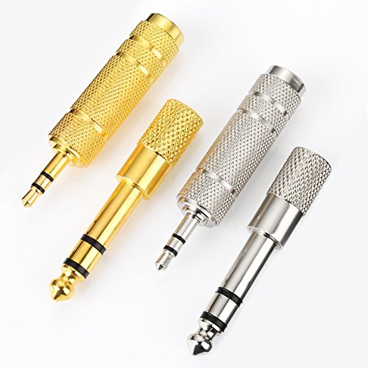 eBoot 4 Pieces Headphone Adapter 6.35 mm (1/4 Inch) Male to 3.5 mm Female and Audio Stereo Plug 3.5 mm Male to 6.35 mm (1/4 Inch) Female