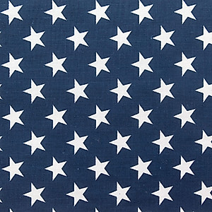 Ad Fabric, American Star Navy Blue Print Poly Cotton Fabric by The Yard, 58”/60” Wide