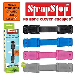 StrapStop - Multipurpose Safety Strap for Car Seats/Bike Seats/Strollers/Backpacks and More - Crash Tested (Blue)