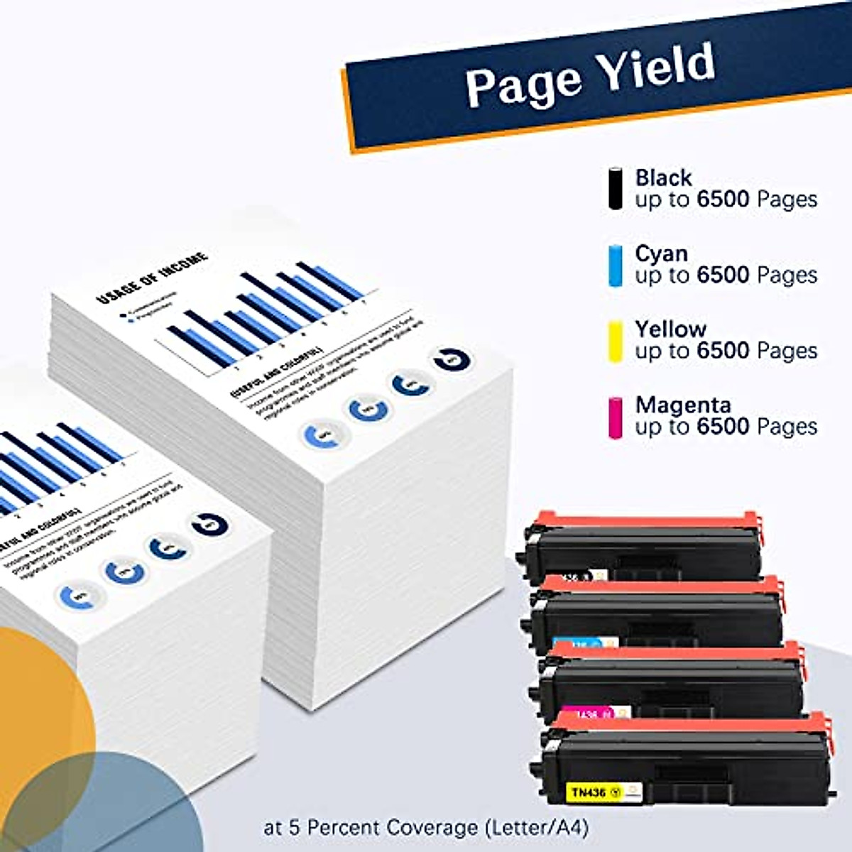 TN436 ColorKing Compatible Toner Cartridge Replacement for Brother TN436 TN-436BK TN433 TN431 Toner for Brother HL-L8360CDW HL-L8360CDWT MFC-L8900CDW HL-L8260CDW MFC-L8610CDW MFC-L9570 Printer(4 Pack)