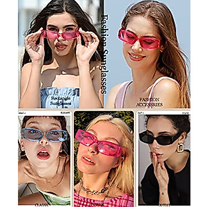 Dollger Rectangle Sunglasses for Women Retro PINK Y2K Sunglasses sugar Party 90s 00s sunglasses Pink