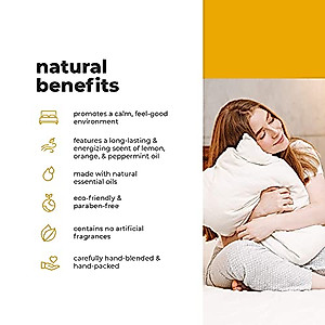 TreeActiv Aromatherapy Room Spray 4 oz, Natural Citrus Air Freshener, Essential Oil Odor Eliminator, Linen and Room Spray for Bedding, Pillow, Linen Mist, Natural Room Spray Air Freshener, 1000 Sprays