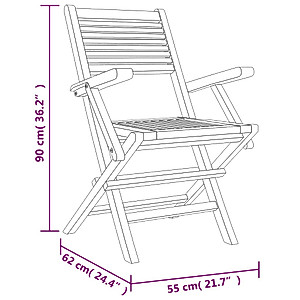 vidaXL 5-Piece Patio Dining Set - Solid Teak Wood - Foldable - Octagon-Shaped - Scandinavian Style - for Garden/Patio/Outdoor Use - Brown