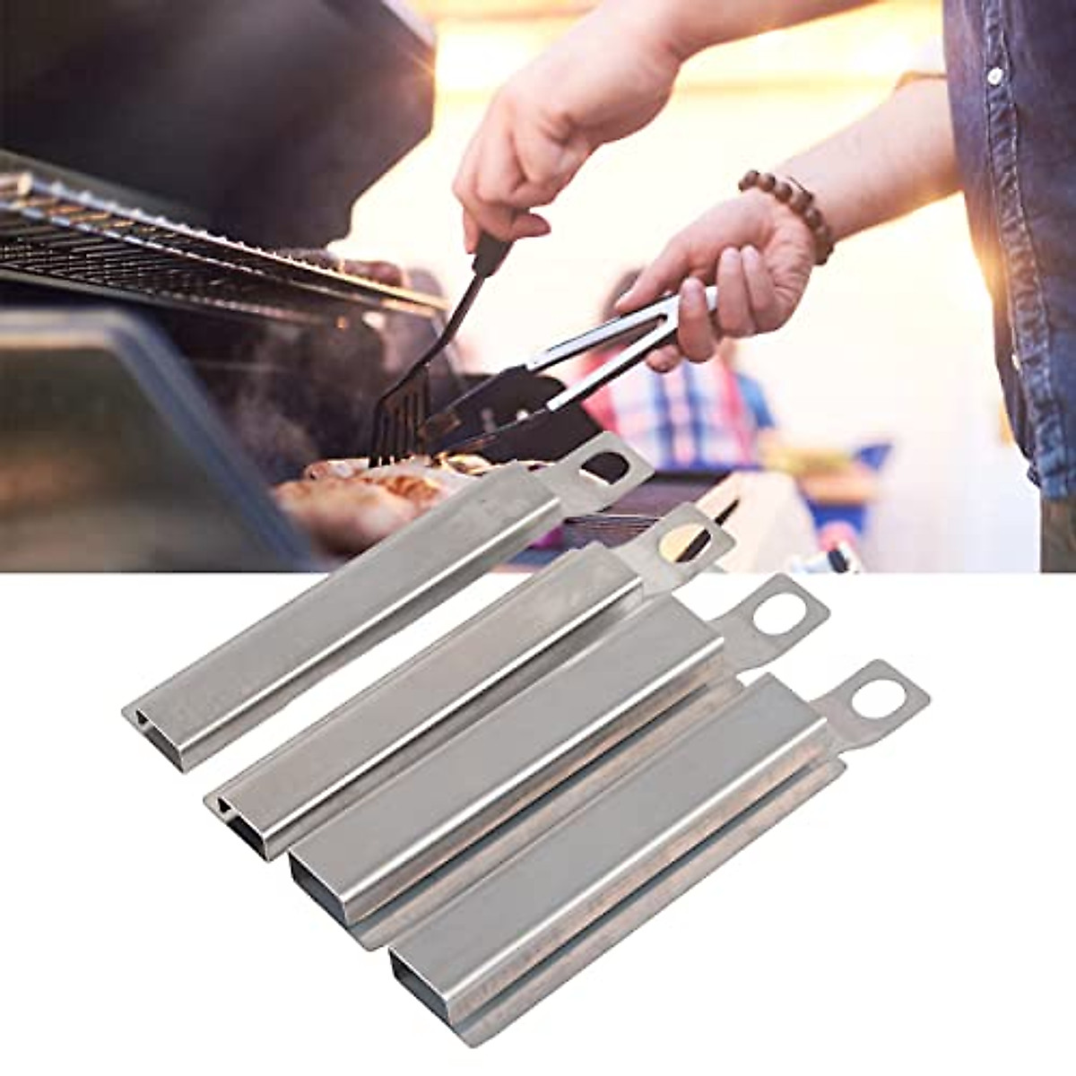 Fdit 4 Set Stainless Steel Adjustable Crossover Tube Channel Burners Stove Repair Part Kit Tube Replacement for Charbroil 463673517