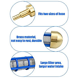 TIKSCIENCE Pressure Washer Filter Brass 3/4'' 5/8'' Hose Water Suction Strainer Pickup Filter Hose Inlet Strainer for Water Tank Connection to Suction Hose