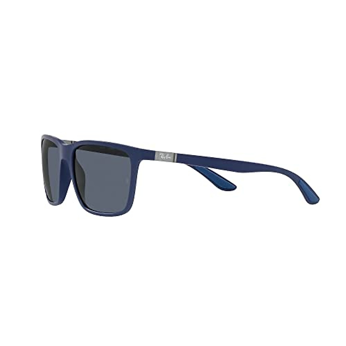 Ray-Ban RB4385 Liteforce Rectangular Sunglasses, Matte Blue/Dark Grey, 58 mm