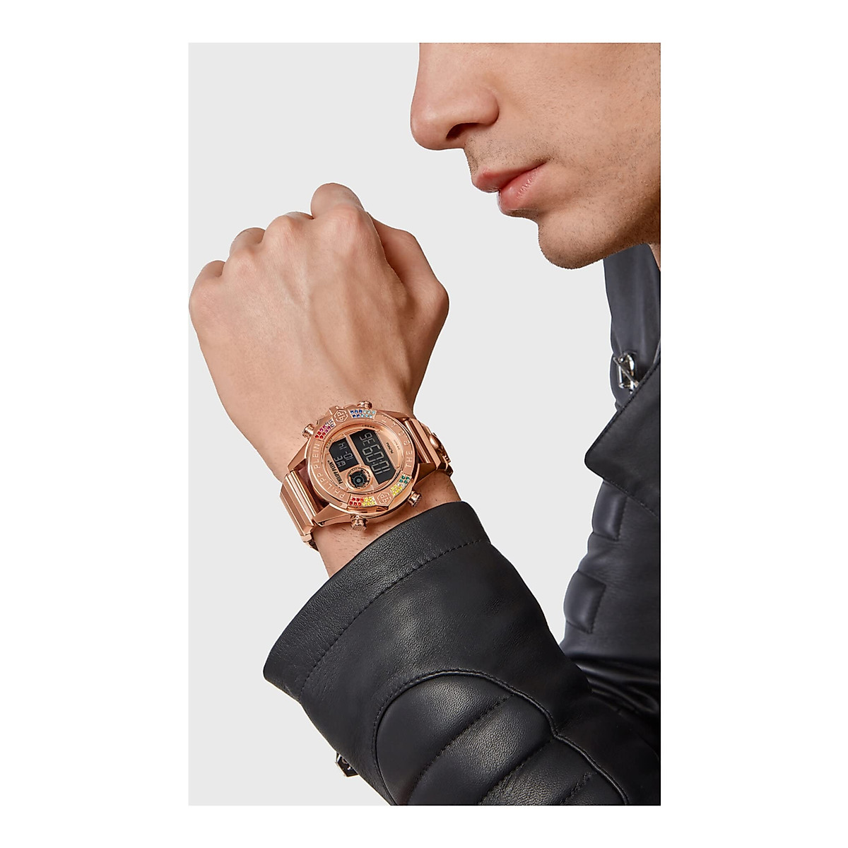 Philipp Plein The G.O.A.T. Collection Luxury Mens Watch Timepiece with a Rosegold Bracelet Featuring a Rose Gold Case and Rosegold Dial