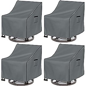 Dalema Outdoor Swivel Lounge Chair Cover 4 Pack(37.5" L x 39.25" W x 38.5" H),100% Waterproof Heavy Duty Patio Chair Covers,Protector Cover for Swivel Rocker Patio Chair,Grey.