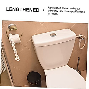 Toilet Tank Push Button 2 Pcs Toilet Lid Button Toilet Parts Toilet Tank Switches Metal White Toilet Water Tank Button Durable Toilet Button Toilet Supplies Oval Handle