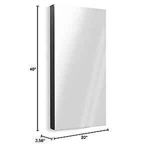 KOHLER K-81148-DA1 Maxstow Frameless Surface Mount Bathroom Medicine Cabinet, 20" x 40", Dark Anodized Aluminum