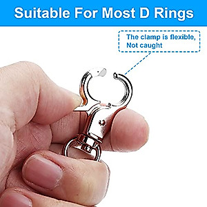 Molain Dog Tag Clips with Dog Tag Rings,Durable Dog ID Tag with Rings for Large Dogs Collar Harnesses 1.75 x 0.9 in (4 Clips 10 Ring)