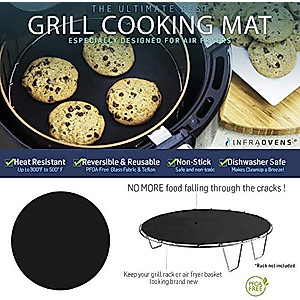 Air Fryer Parchment Paper Liners Compatible with Ninja Foodi 6.5QT & 8QT OP401, Gourmia 5QT, Maxi Matic Elite Platinum 7.3 QT, Tidylife 5.8QT, Ultrean 5.8 & 8.5QT +More - 100pcs + Baking Reusable Mat