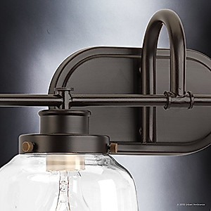 Urban Ambiance Luxury Industrial Chic Bathroom Vanity Light, Large Size: 11.25" H x 35.75" W, with Art Deco Style Elements, Olde Bronze Finish, UHP2541 from The Nottingham Collection