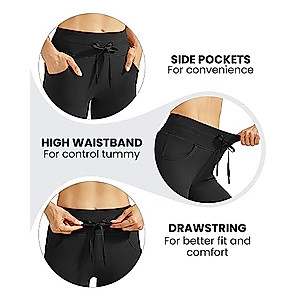 Promover Fleece Lined Women Flare Yoga Pants with Pockets Winter Warm Bootcut Pants(Black,M)