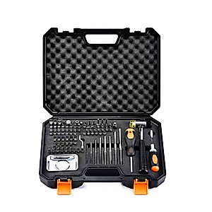 KNINE OUTDOORS Screwdriver Set Engineering Repair Kit Maintenance Tools Durable Construction Accessories with Ratcheting Wrench Rubber Mallet Bits Wrenches Adapters Pin Punches, 100 Set