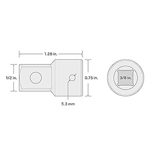 TEKTON 3/8 Inch Drive (F) x 1/2 Inch (M) Impact Adapter | SIA14102