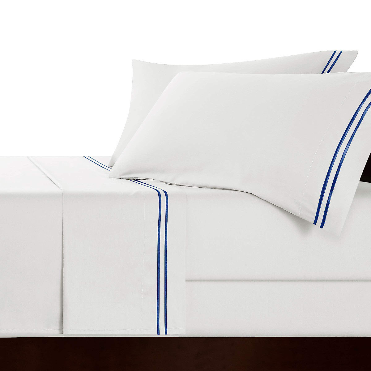 CHUN YI Luxury Cotton Bed Sheet Set, 4 Piece Full Bedding Sets-Tencel Fitted, Flat Sheet & Pillowcases, Deep Pocket to Easily Cover Mattress(White)