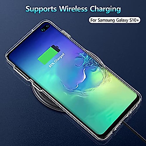 Rayboen Case for Samsung Galaxy S10 Plus (Not for S10), Crystal Clear Non-Slip Anti-Yellowing Shockproof Protective Phone Case, Hard PC Back & Soft TPU Frame Slim Cover for Galaxy S10+ Plus
