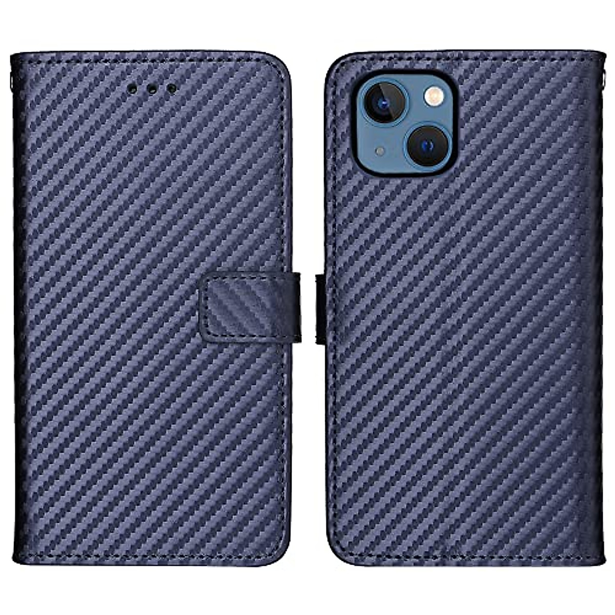 WWAAYSSXA Compatible with iPhone 13 6.1 inch Wallet Case Wrist Strap Lanyard and Leather Flip Card Holder Stand Cell Accessories Phone Cover for iPhone13 5G i i-Phone i13 iPhone13case Women Men Blue