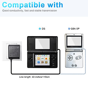 Charger for Gameboy Advance SP, AC Adapter Compatible with Nintendo DS, GBA SP Charger Wall Travel Charger Power, 5.2v 450mAh