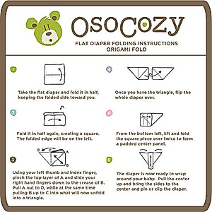 OsoCozy Unbleached Birdseye Flat Cloth Diapers (6 Pack) - 27 x 27 Inches, One-Layer Flat Cloth Baby Nappies Made of Soft, Durable 100% Birdseye Weave Cotton