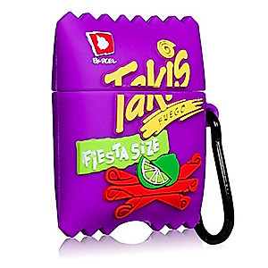 Oqplog for Airpod 2/1 Case - Taki Biscuit, Food Design Cute 3D Cartoon Funny Kawaii for Airpods 1st 2nd Soft Silicone Cover Fashion Cool Fun Stylish Air Pods Cases for Girls Women Boys Girly Teen