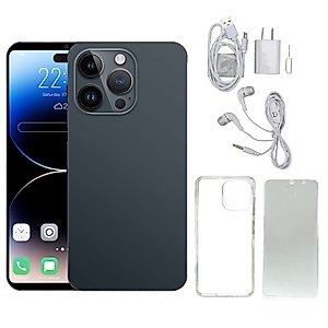 Tangxi I14 ProMax Cell Phone,Unlocked Android11 Smartphone,4GB 64GB,16MP Camera,10 Cores Processor,Face Recognition,BT,FM,GPS,7000mAh,Black