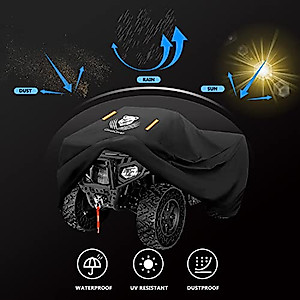 ClawsCover 95 Inch ATV Quad Covers Waterproof Outdoor Heavy Duty Fadeless 420D Oxford Cloth 4 Wheelers ATV Accessories Windproof All Weather Protection for Polaris Can am Kawasaki Honda Yamaha Suzuki