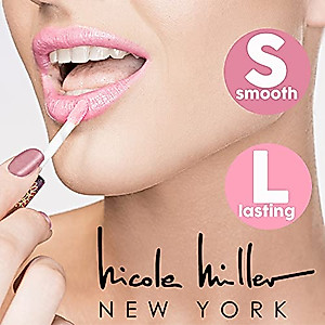 Nicole Miller Lip Gloss Collection Shimmery Glosses for Women and Girls Long Lasting Color Set with Rich Varied Colors, Pink Shimmer, 10 Count (Pack of 1)