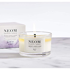 NEOM Lavender, Jasmine & Basil Candle, Travel Size | Scent to Sleep | Essential Oil Aromatherapy Candle | 100% Natural Fragrance