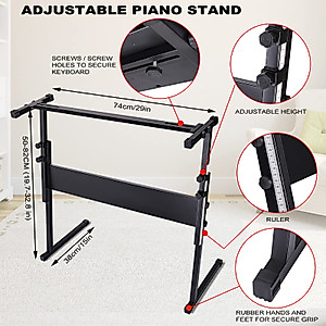 24HOCL 61 Key Premium Electric Keyboard Piano for Beginners with Stand, Built-in Dual Speakers, Microphone, Headphone, Stand & Display Panel (Pink)