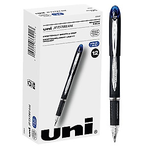 Uniball Jetstream Stick Pen 12 Pack, 1.0mm Medium Blue Pens, Wirecutter Best Pen, Ballpoint Pens, Ballpoint Ink Pens | Office Supplies, Ballpoint Pen, Colored Pens, Fine Point, Smooth Writing Pens