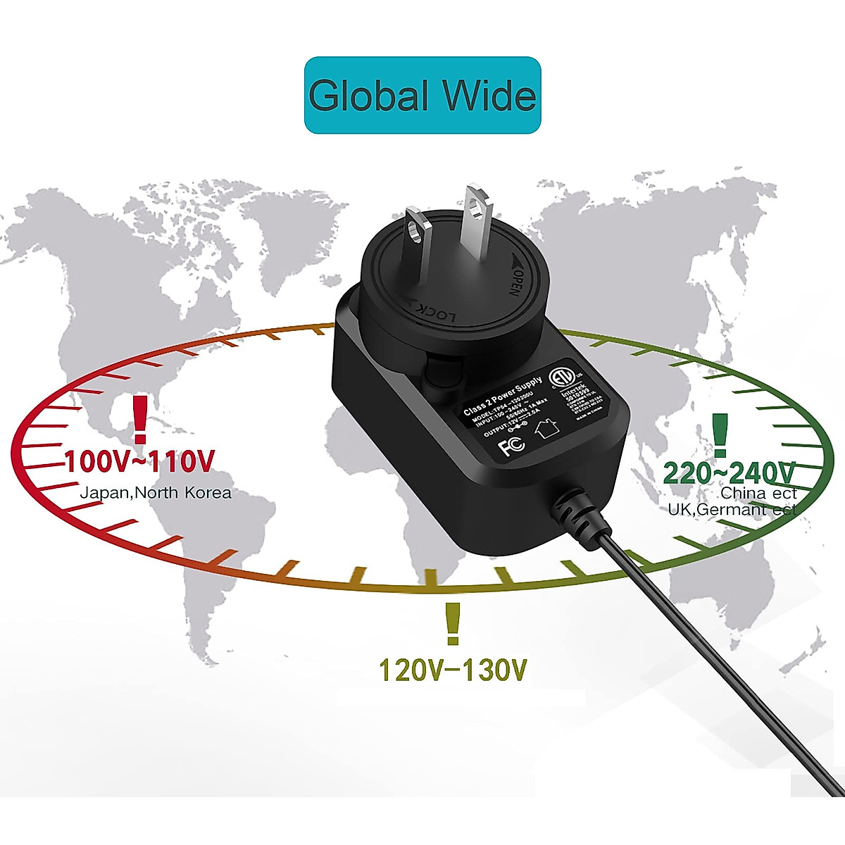 F1TP DC 12V 2A Power Supply Adapter with On Off Switch, 12Volt 2amp Wall Charger for LED Light Strip, DVR/NVR/CCTV Camera, Led Tape Lights, Digital Photo Frame, Router, Yamaha Keyboard