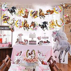 Western Cowgirl Themed Party Decorations - 2pcs Cowgirl Banner Decorations for Horse Birthday Party & Baby Shower Supplies