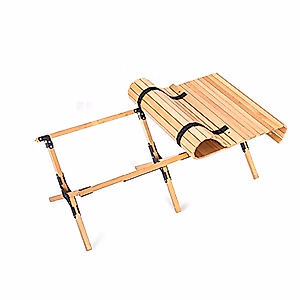 DOUBAO Outdoor Egg Roll Table Portable Folding Table Camping Home Self Driving Tour Solid Wood Barbecue Picnic Table