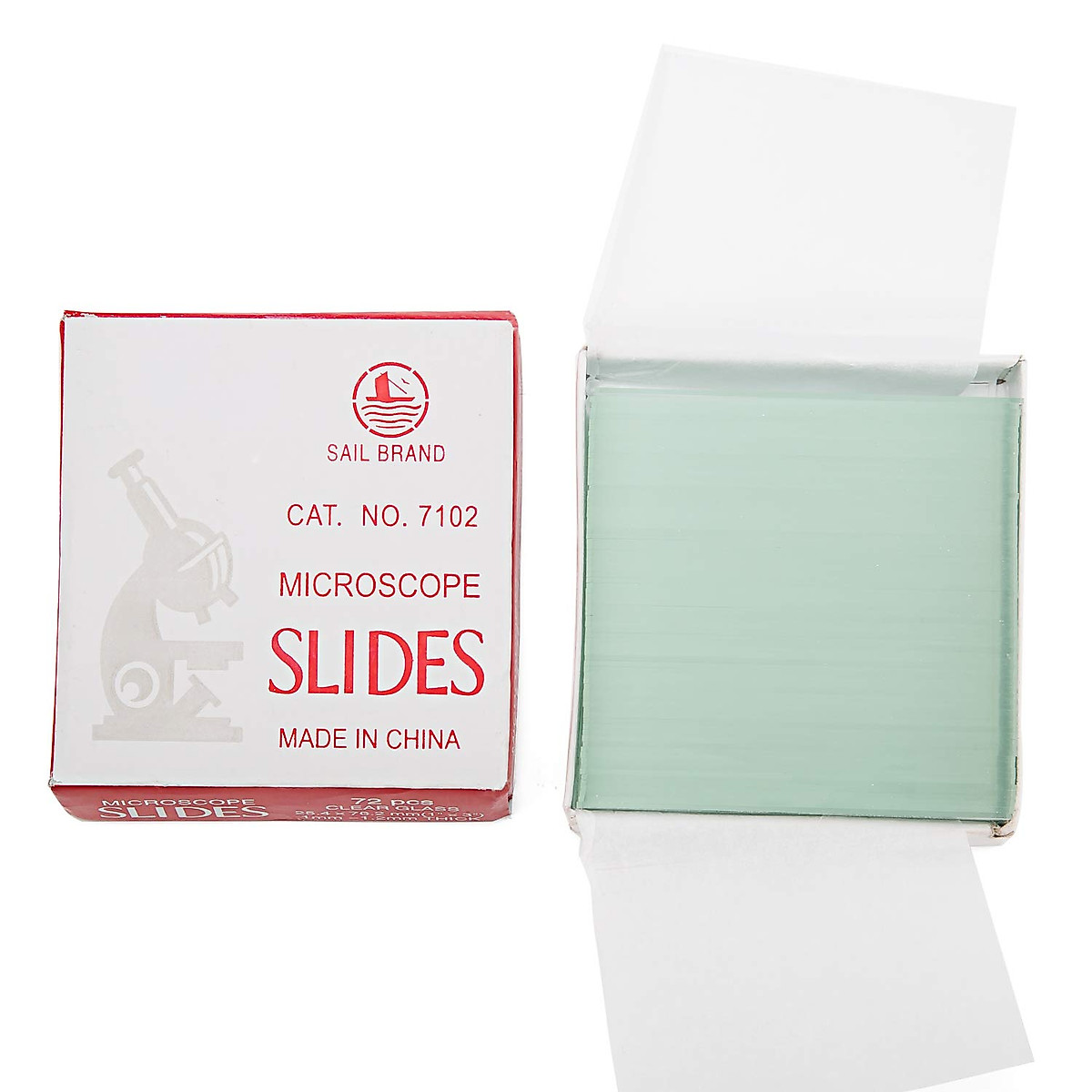 Swift Microscope Slides Kit with 72 Pre-Cleaned Blank Slides and 100 Glass Coverslips, Ground Edges