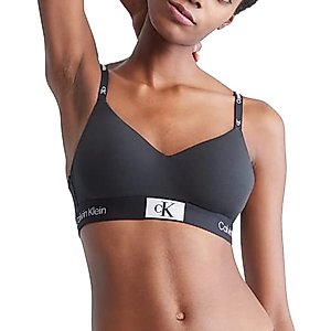 Calvin Klein Women's 1996 Cotton Lightly Lined Bralette, Black