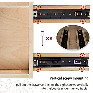 LuxursKingQYW Fully Assembled Drawer Wood Pull Out Tray Drawer Box Kitchen Cabinet Organizer, Cabinet Slide Out Shelve, Wooden Pull-Out Shelf(12" W×10" D×3" H)