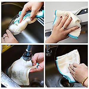 10 Pcs Kitchen Dish Cloths Set, Premiunm Bamboo Fiber Dishcloth Towels. Reusable and Absorbent Dish Cloths & Dish Towels，Suitable for Kitchen Bathroom and Cleaning Counters，(12” x 12”)