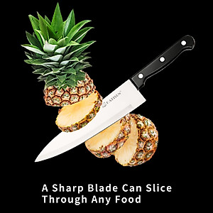 19-Piece Knife Set, German Steel, Durable and Dishwasher Safe, Knife Sets for Kitchen with Block Sets with Built-in Sharpener for Chopping, Slicing, Dicing&Cutting