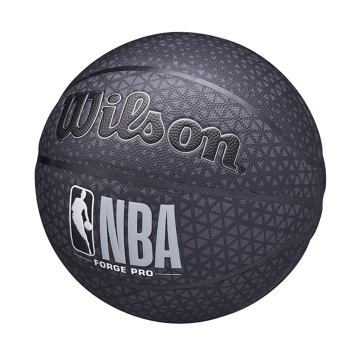 WILSON NBA Forge Series Indoor/Outdoor Basketball - Forge Pro, Black, Size 7 - 29.5"