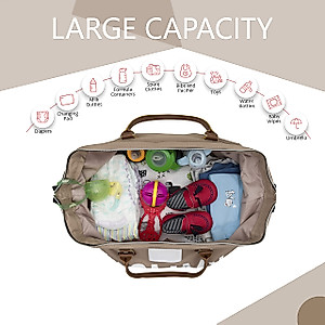 CHQEL Diaper Tote with 2 Organizers, Multifunctional Mommy Bag for Hospital & Baby Diaper Travel Care